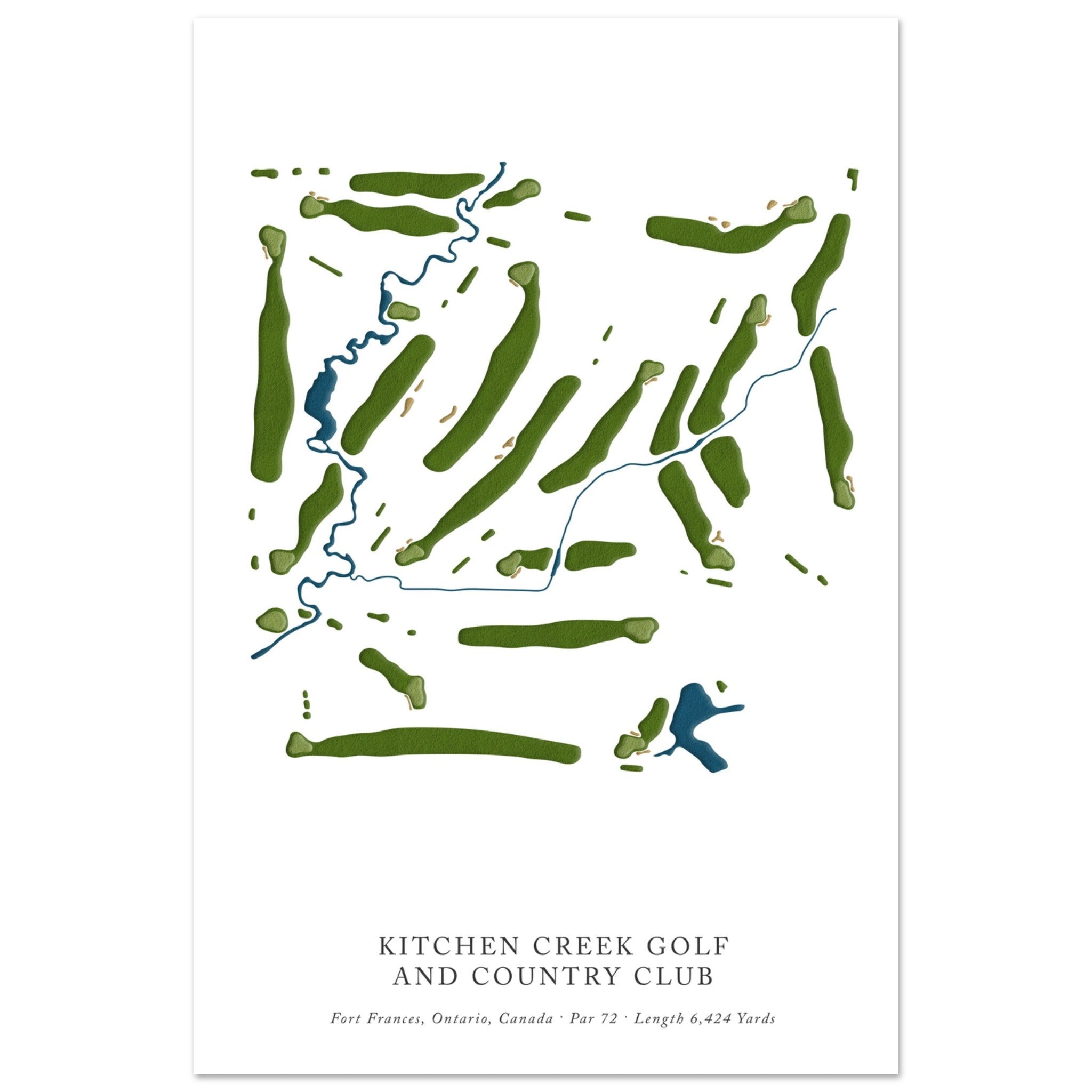 Kitchen Creek Golf & Country Club Course Map – Par 3 Prints