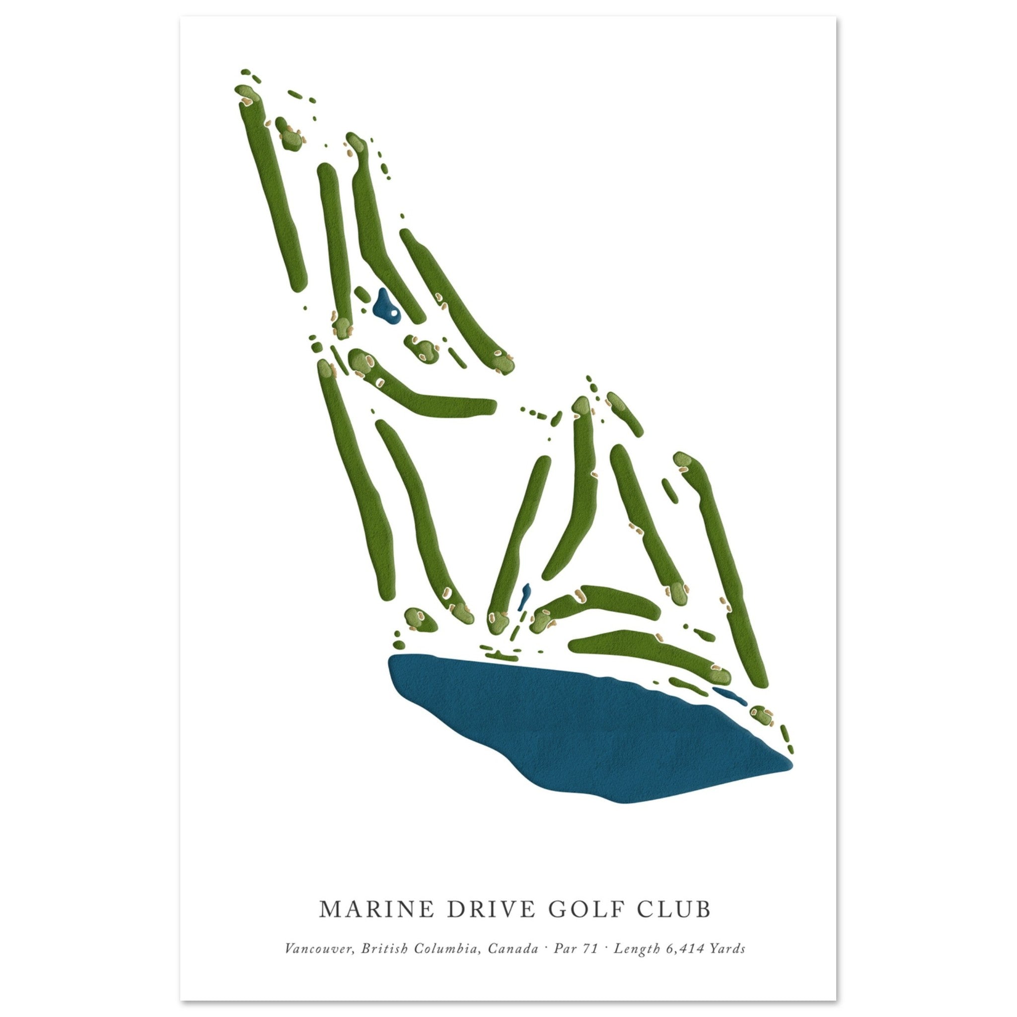 Marine Drive Golf Club Course Map – Par 3 Prints