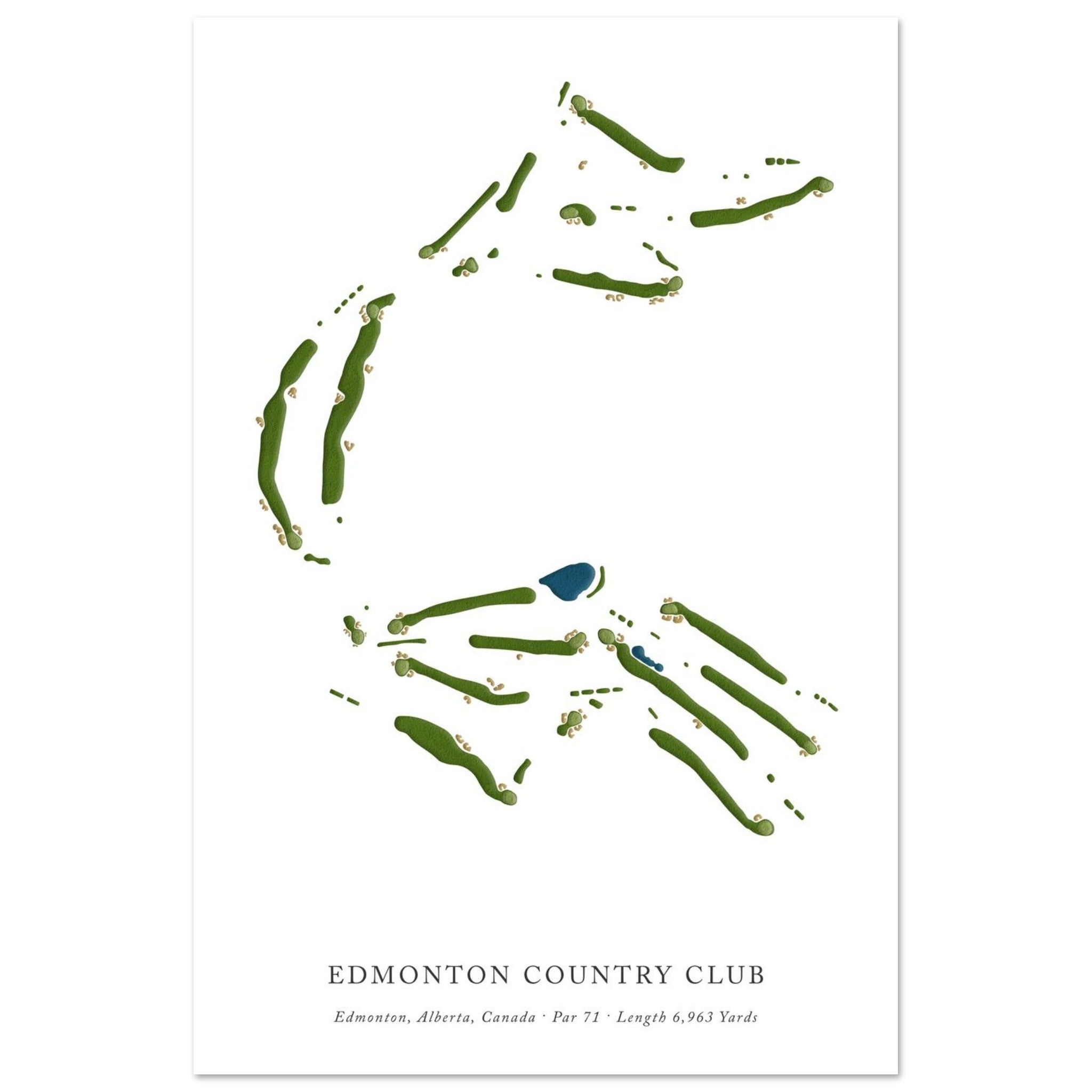 Edmonton Country Club Course Map – Par 3 Prints