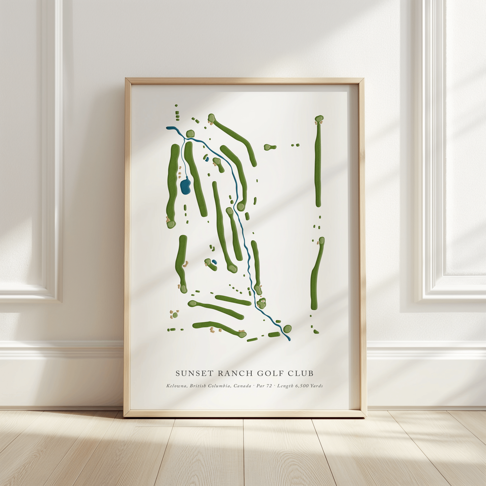 Sunset Ranch Golf & Country Club Course Map – Par 3 Prints