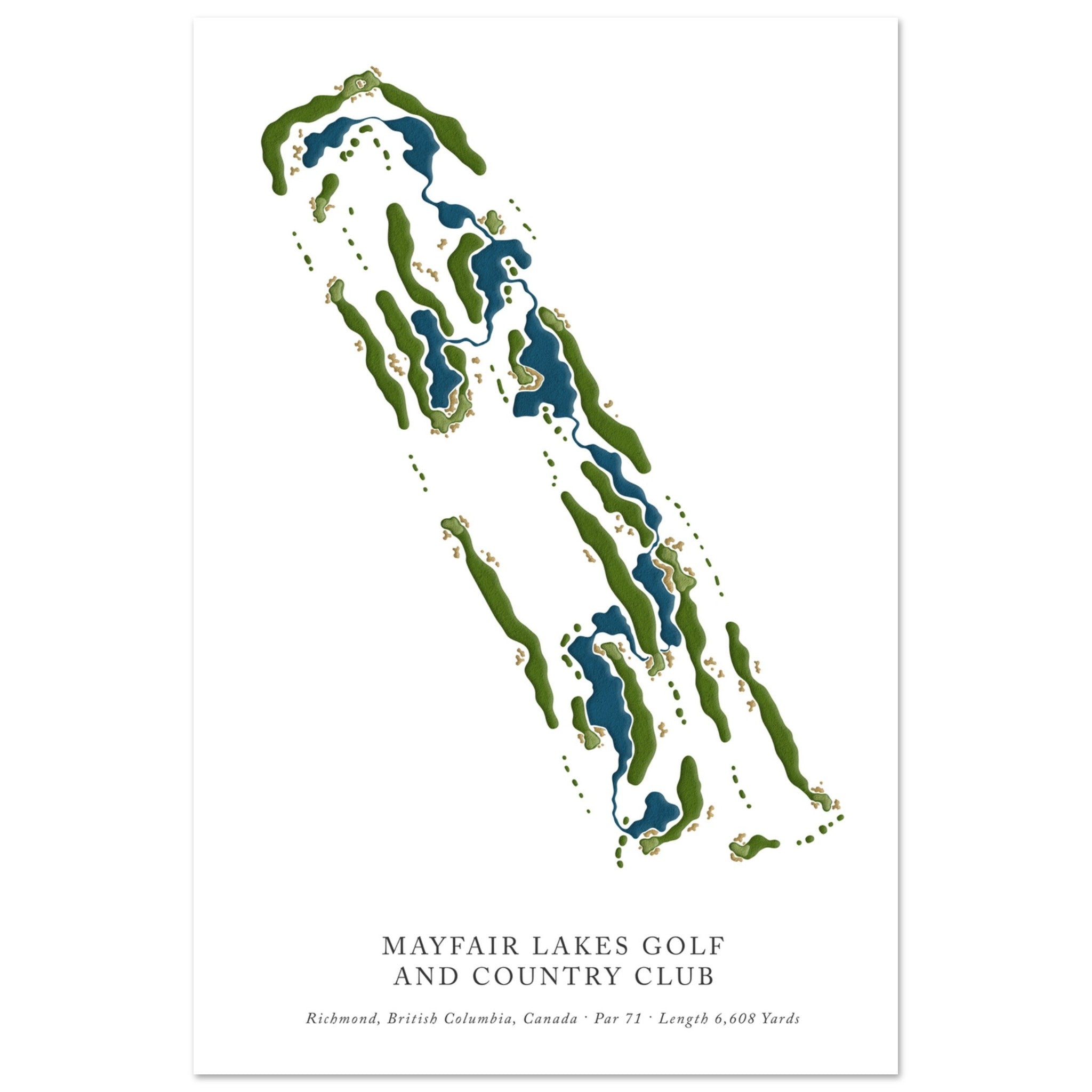 Mayfair Lakes Golf & Country Club Course Map – Par 3 Prints