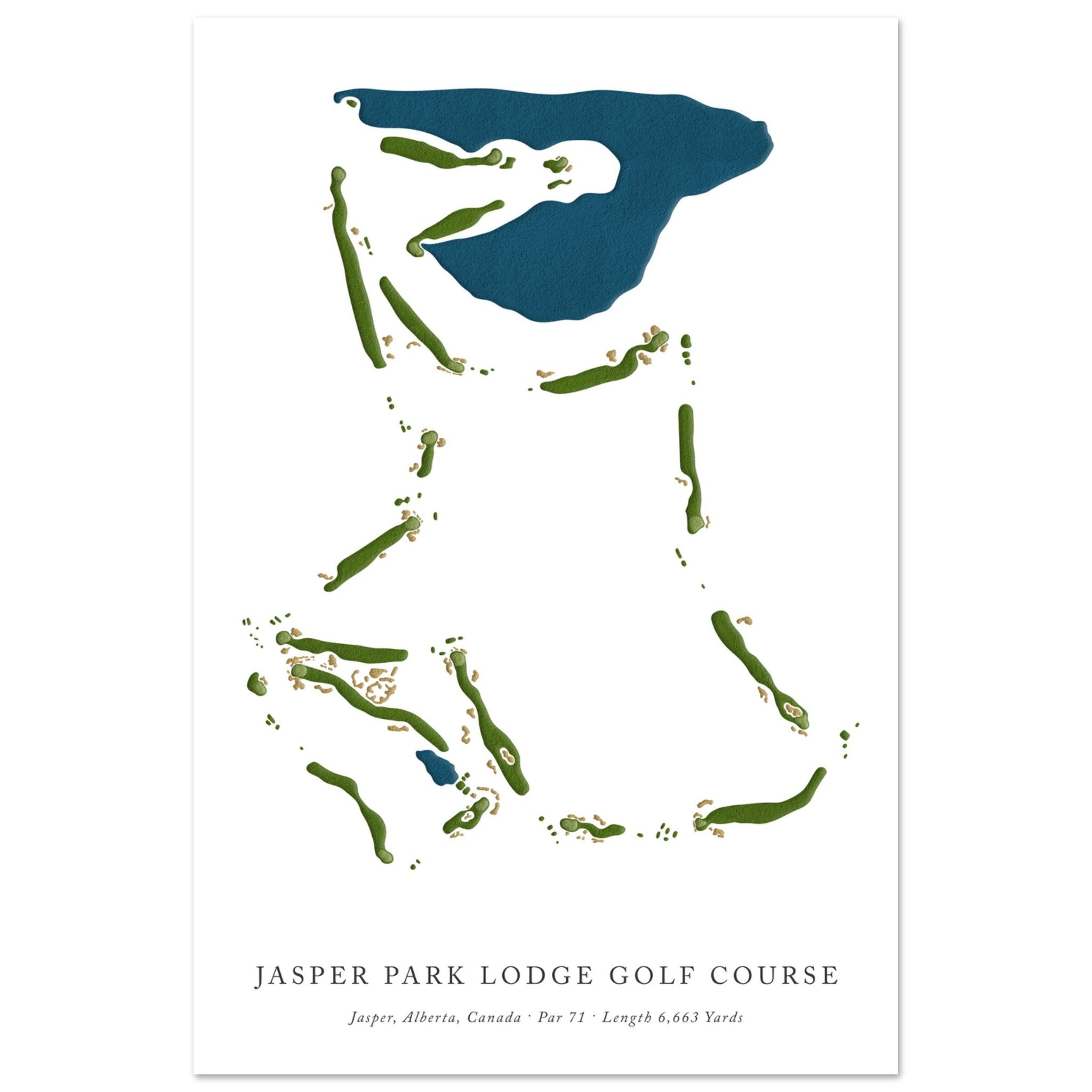 Jasper Park Lodge Golf Course Map – Par 3 Prints