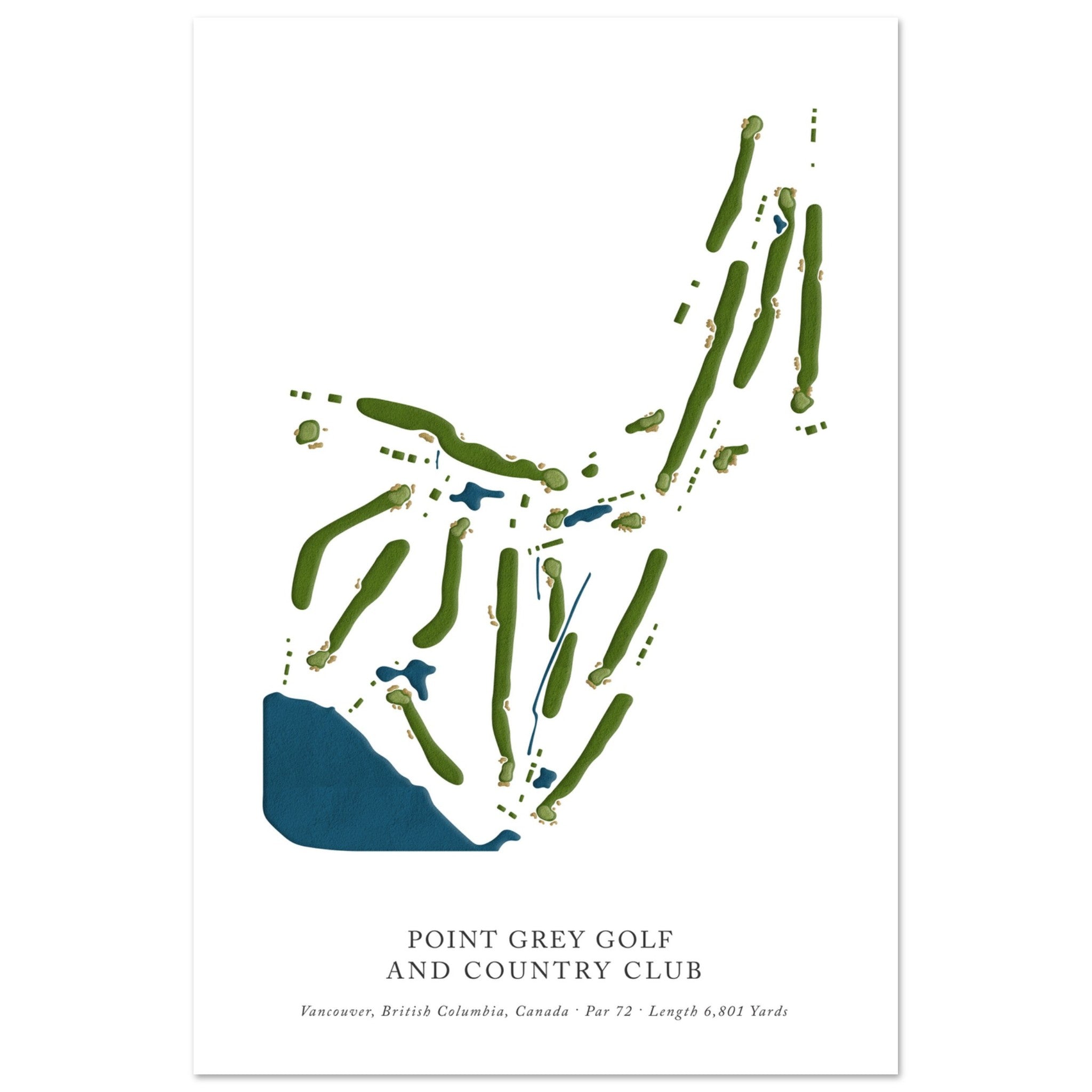 Point Grey Golf and Country Club Course Map – Par 3 Prints