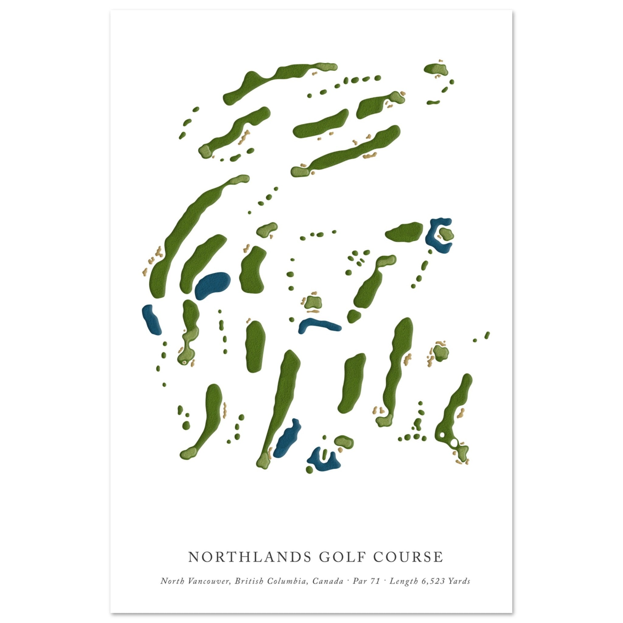 Northlands Golf Course Map – Par 3 Prints