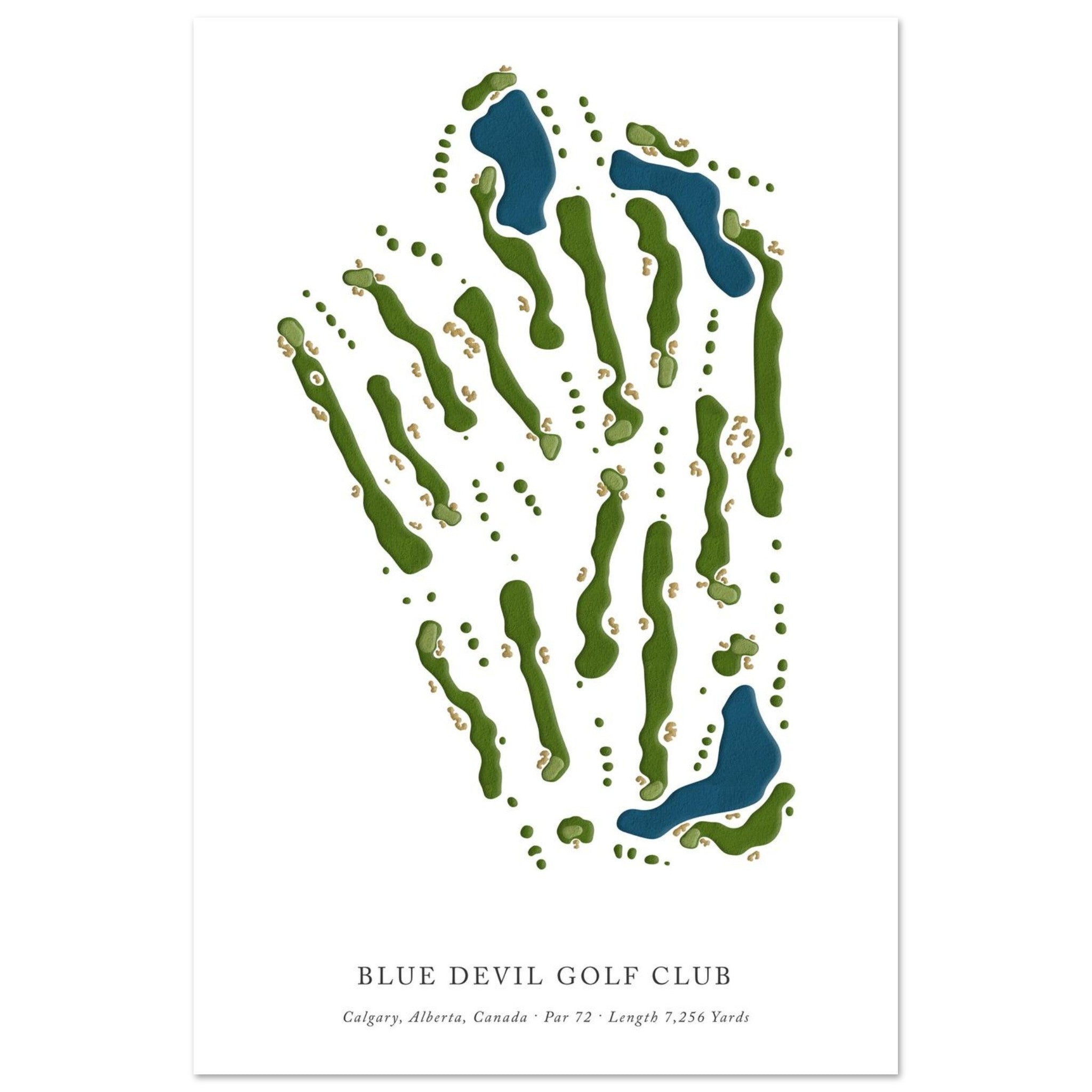 Blue Devil Golf Club Course Map – Par 3 Prints