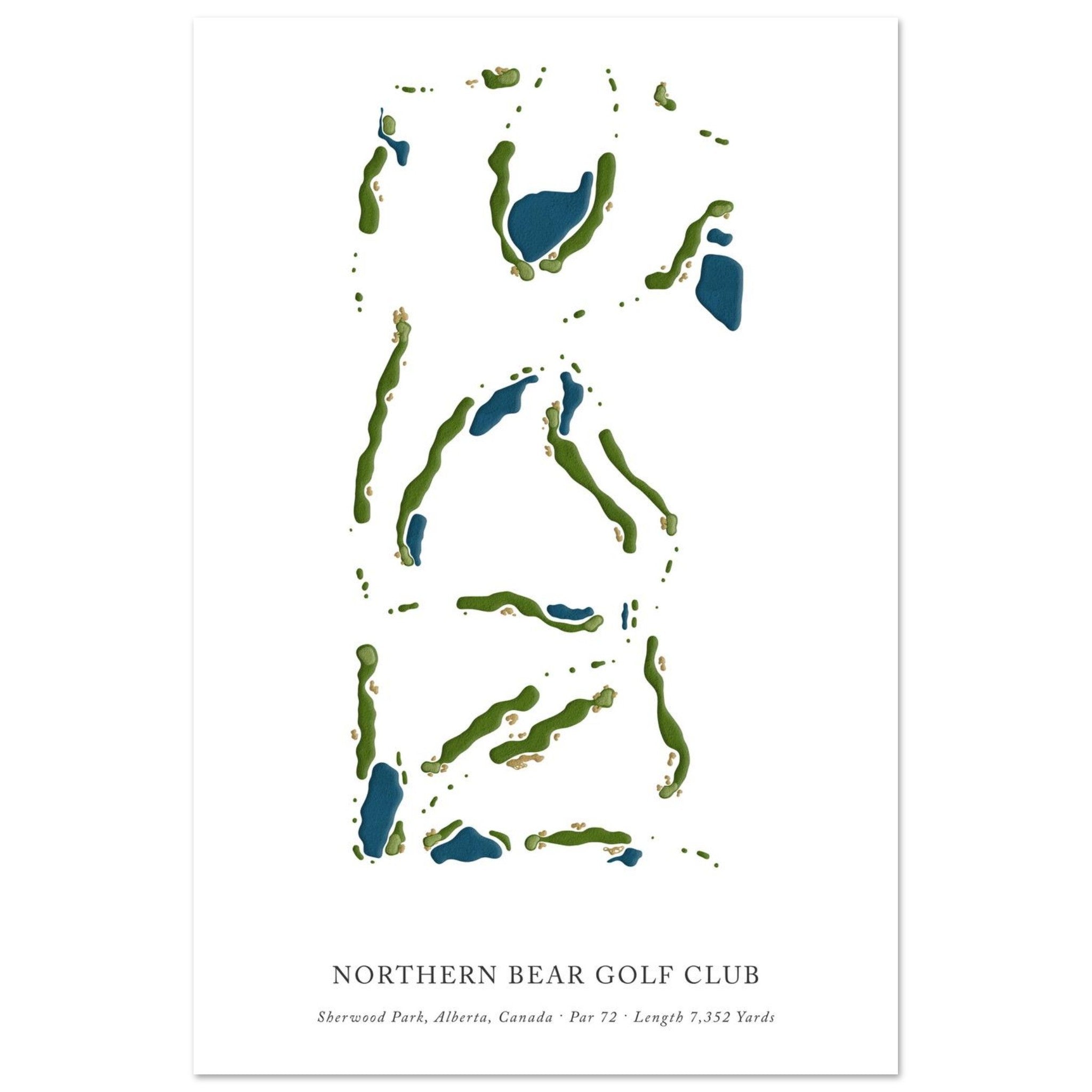 Northern Bear Golf Course Course Map – Par 3 Prints