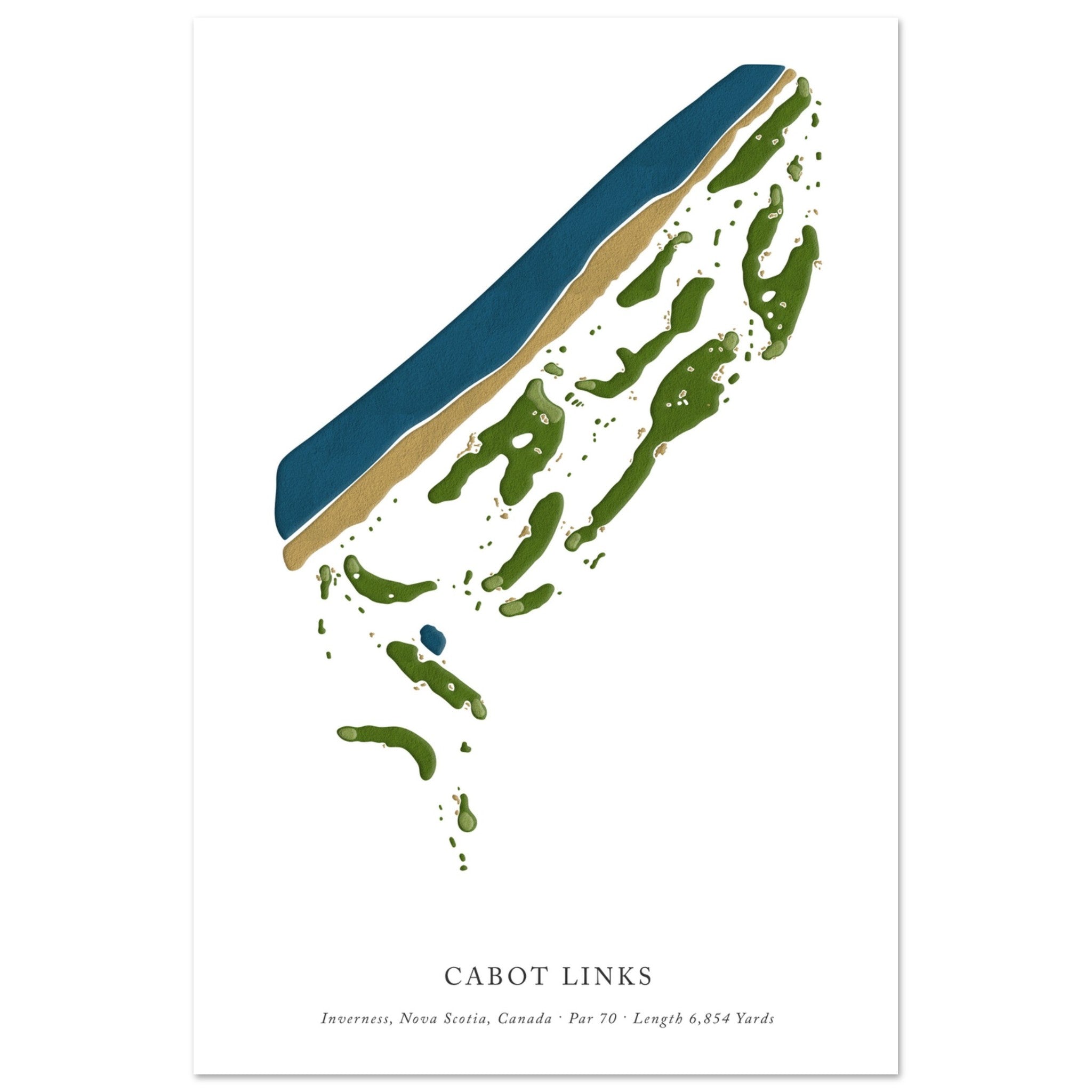 Cabot Links Course Map – Par 3 Prints