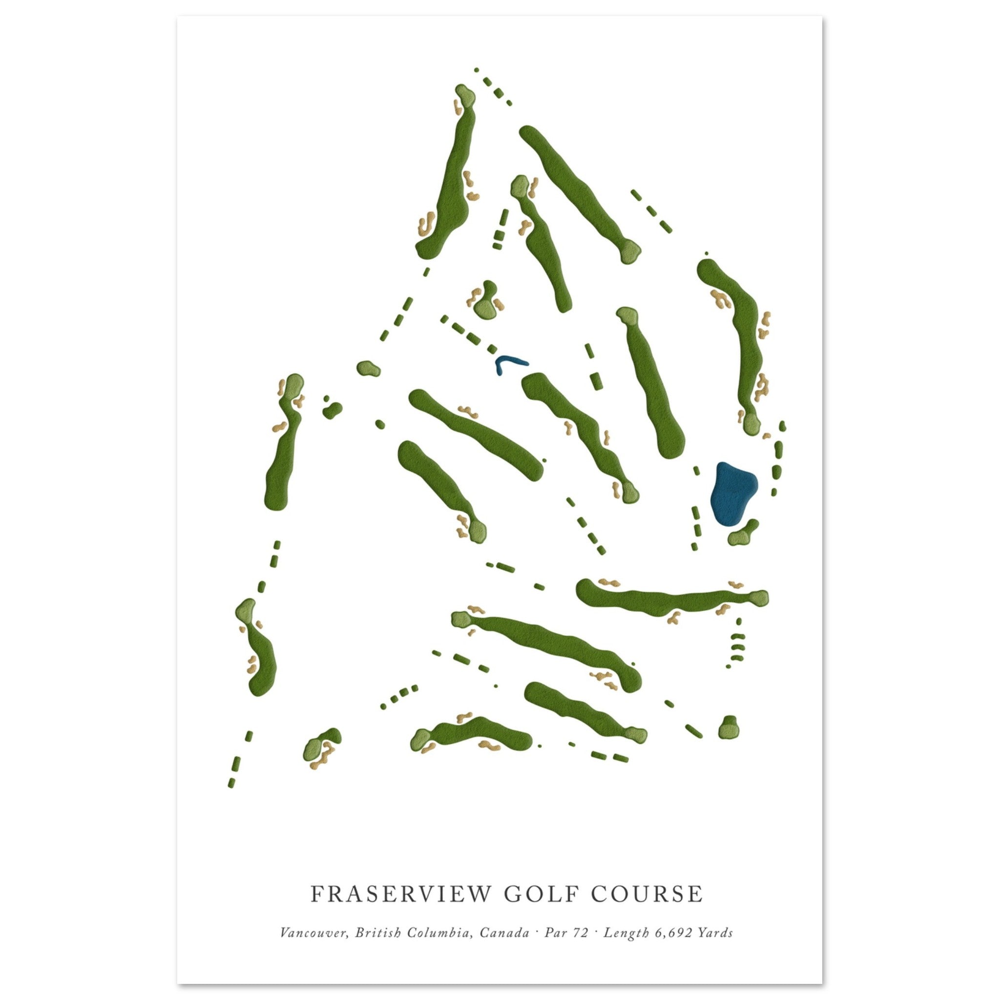 Fraserview Golf Course Map – Par 3 Prints