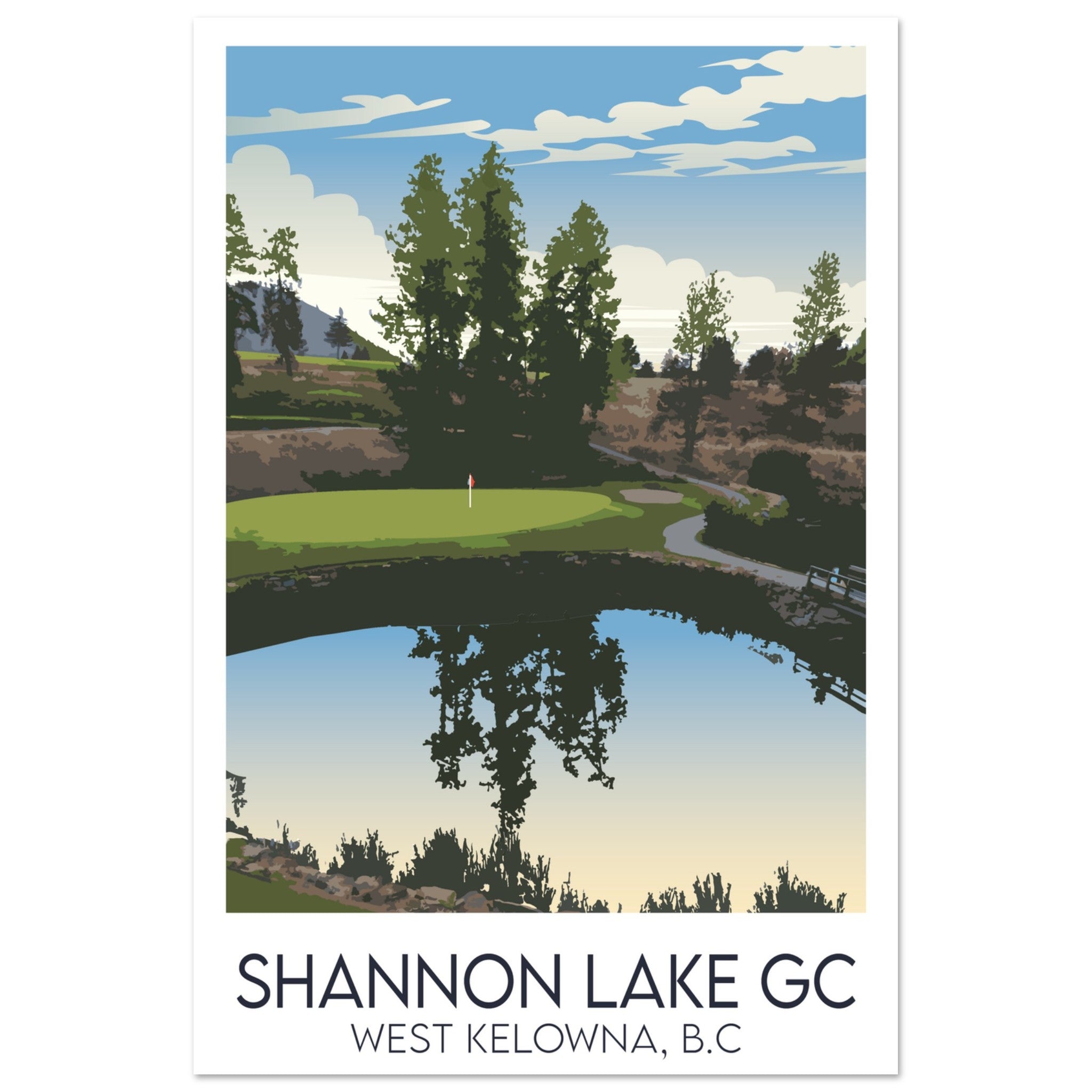 Shannon Lake Golf Course, Hole 8 - Poster Print – Par 3 Prints